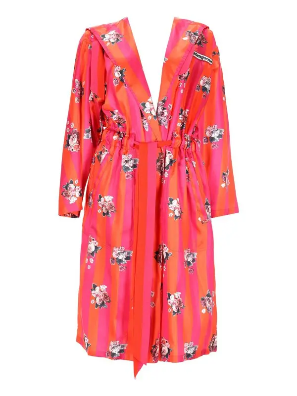 GOLDEN GOOSE Floral Print Coat - Fuchsia