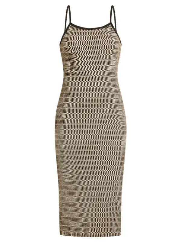 KNOWN SUPPLY Vermont Jacquard Bodycon Tank Dress - Black