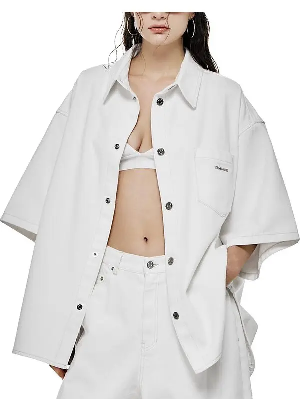 L'EMIUNE Cotton Denim Shirt - Ow
