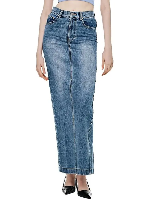 L'EMIUNE 01 Denim Maxi Skirt - Mb