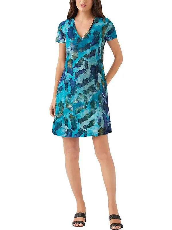 Karen Kane Short Sleeve Jacquard Dress - Teal