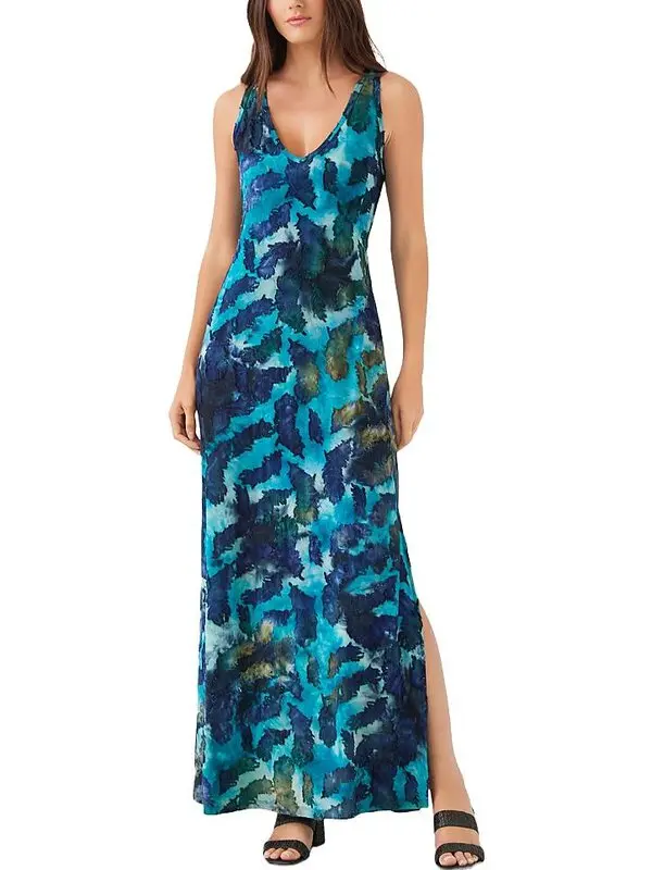 Karen Kane Sleeveless V-neck Maxi Dress - Teal