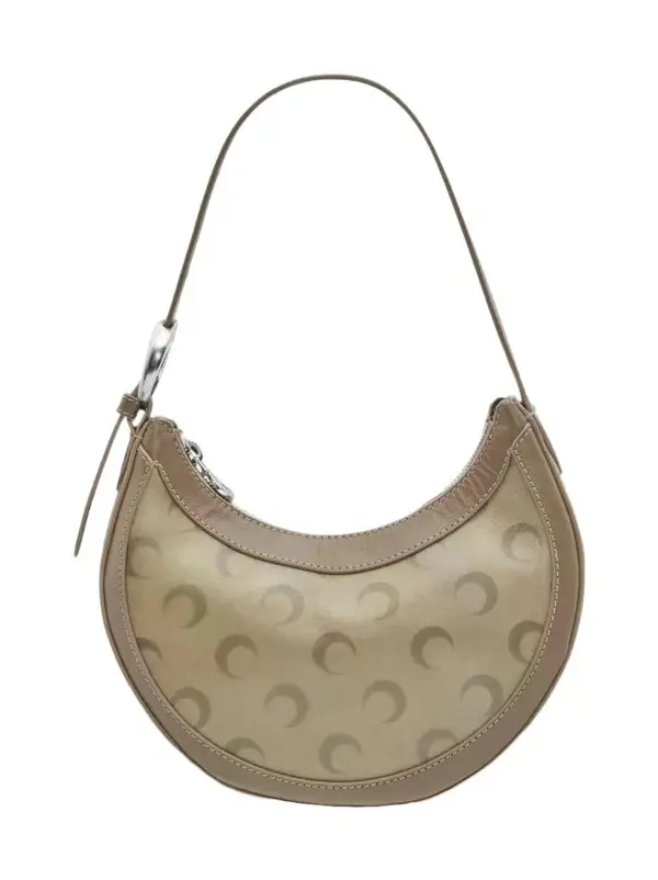 MARINE SERRE Faded Leather Moon Eclips Mini Bag - Neutrals