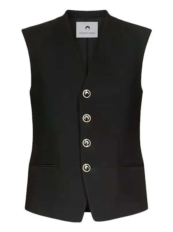 MARINE SERRE Tailored Sleeveless Jacket - Black