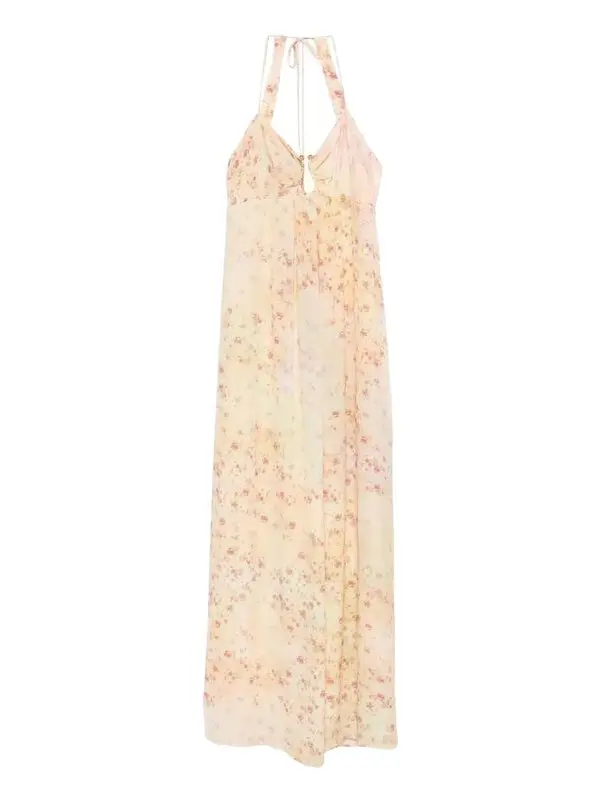 Ba&sh Beige Floral Print Halterneck Dress - Neutrals
