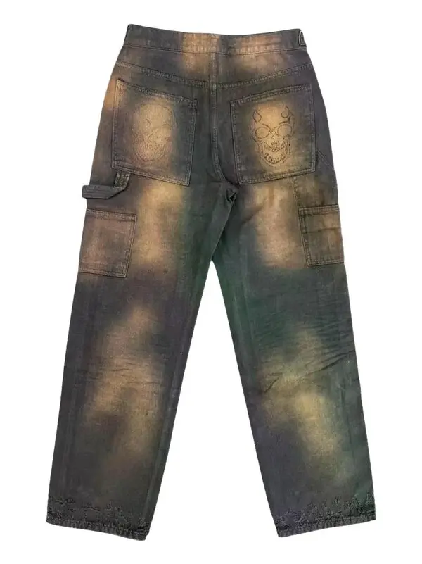 THUG CLUB Tc Two Tone Washed-effect Trousers - Black