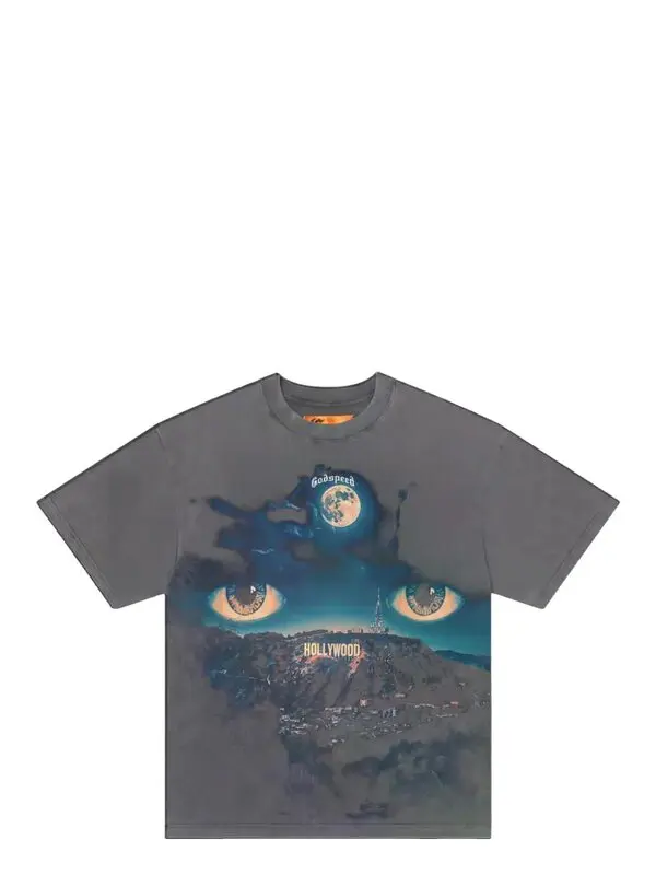 GODSPEED Hills Have Eyes Graphic-print Washed T-shirt - Grey