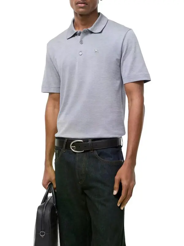 Burberry Metal Knight Cotton Polo Shirt - Grey