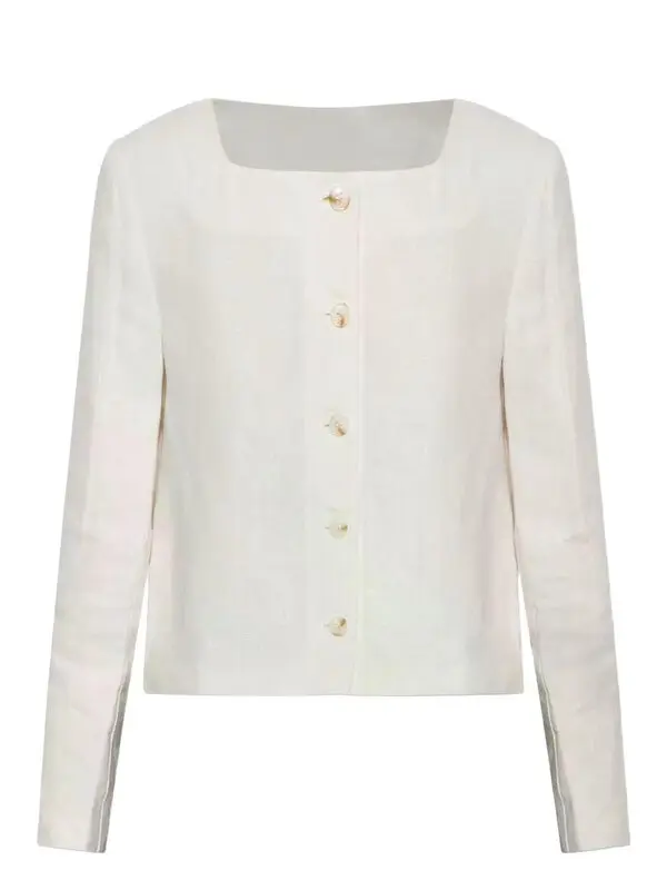 Posse Emma Square-neck Button-up Jacket - Neutrals