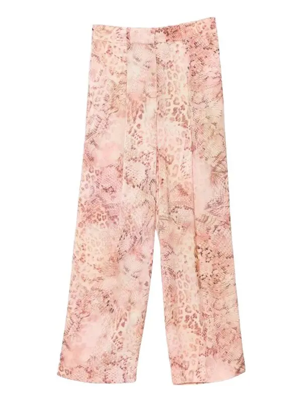 Ba&sh Carina Animal-print Trousers - Pink