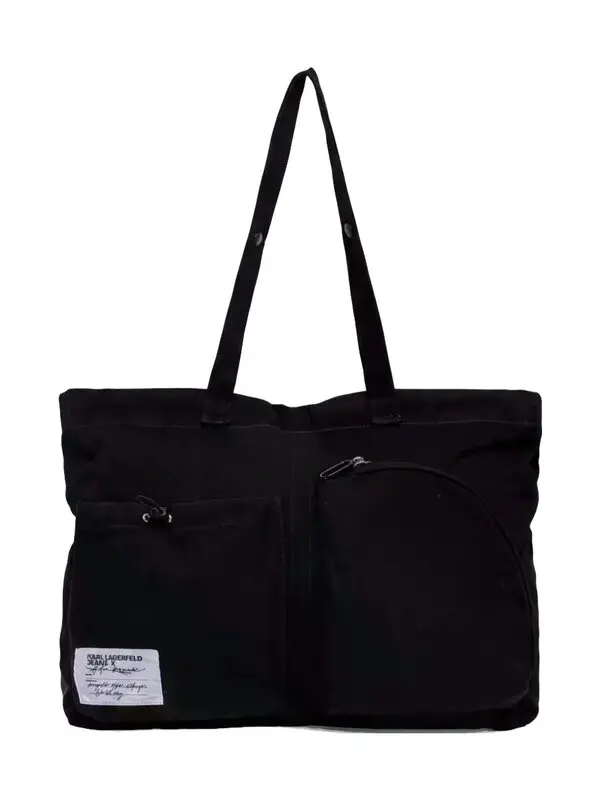 Karl Lagerfeld Logo-patch Pocket Tote Bag - Black