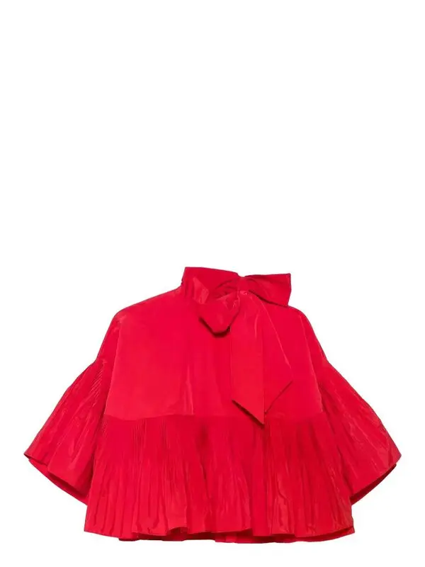 PSOPHIA Pleated Pussy-bow Cape - Red