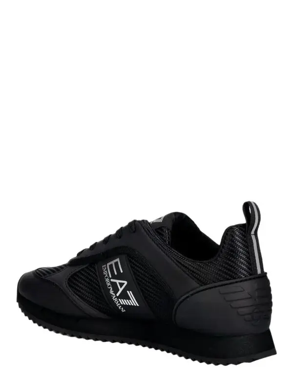 EA7 Logo-print Panelled Sneakers - Black