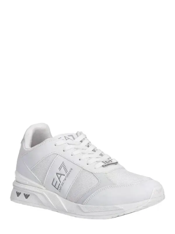 EA7 Logo-print Panelled Sneakers - White