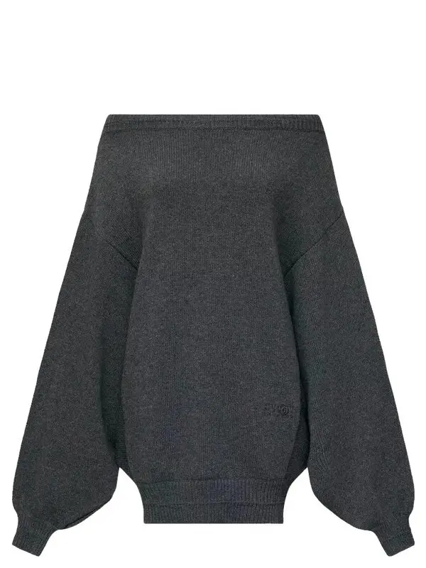 MAISON MARGIELA Mélange Merino Wool Mini Sweater Dress - Grey