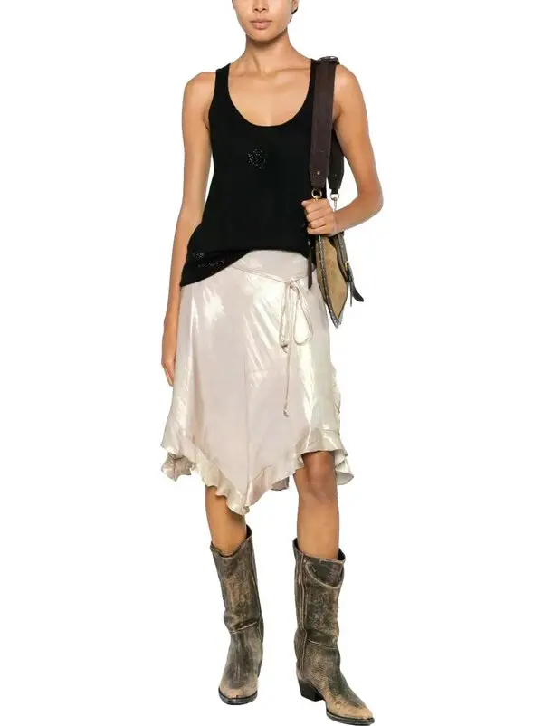 Zadig&Voltaire Asymmetric Ruffled Midi Skirt - Neutrals