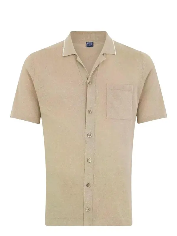 Fedeli Short-sleeve Button-up Shirt - Neutrals
