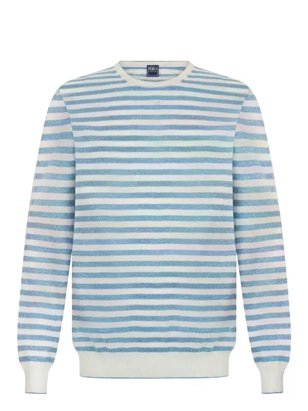 Fedeli Striped Crew-neck Sweater - Neutrals