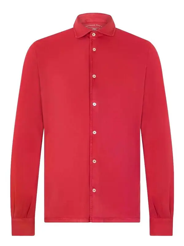Fedeli Long-sleeve Cotton Shirt - Red
