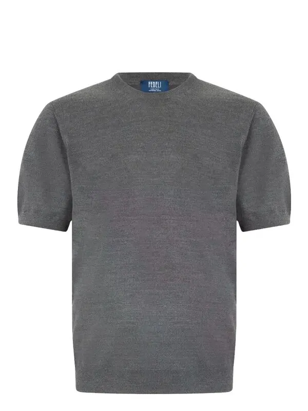 Fedeli Short-sleeve Knitted T-shirt - Grey