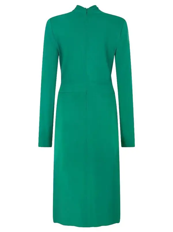 Alberta Ferretti Gathered Long Sleeve Midi Dress - Green