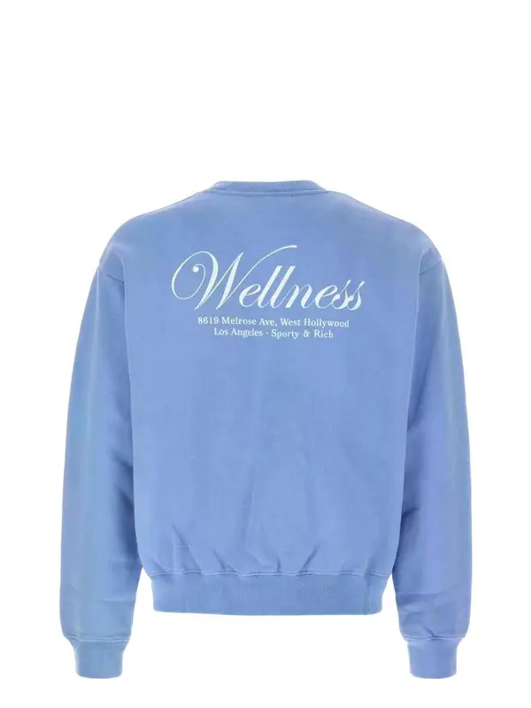 SPORTY & RICH Wellness Logo Print Sweater - Blue