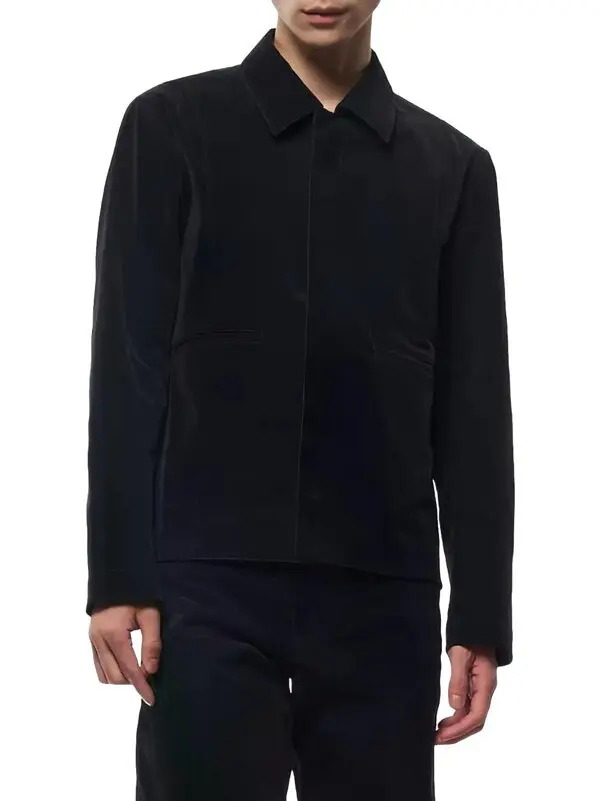 OMAR AFRIDI Francis Flocked Denim Jacket - Blue