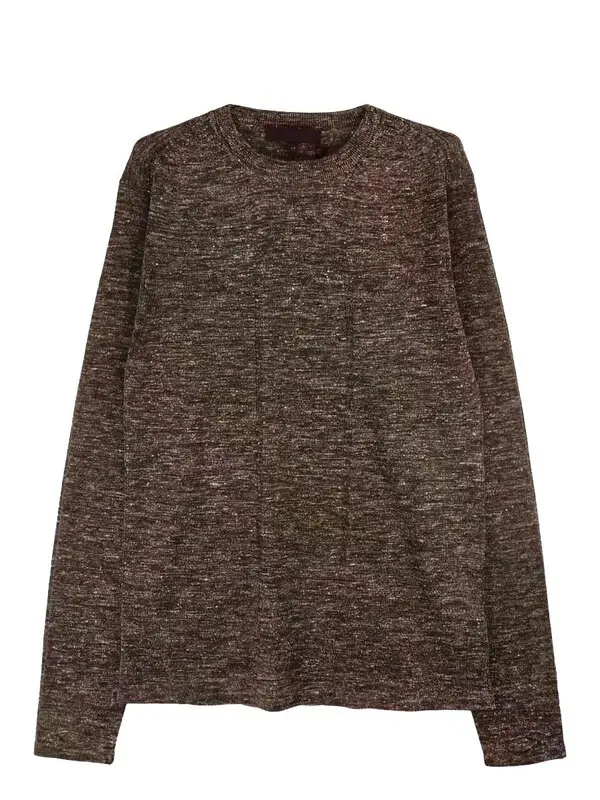OMAR AFRIDI Long-sleeve Knit T-shirt - Brown