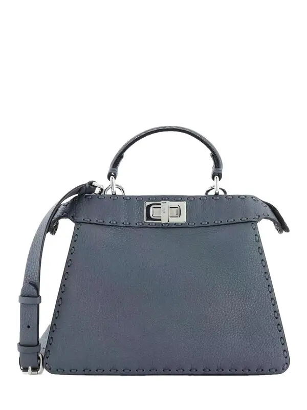Fendi Selleria Peekaboo Iseeu Leather Small Satchel - Grey