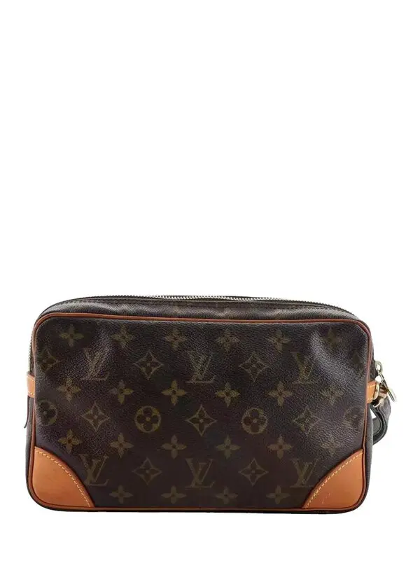 LOUIS VUITTON Monogram Canvas Gm Clutch Bag - Brown
