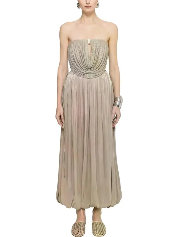 NISSA Crystal-embellished Tulle Crop Top - Silver
