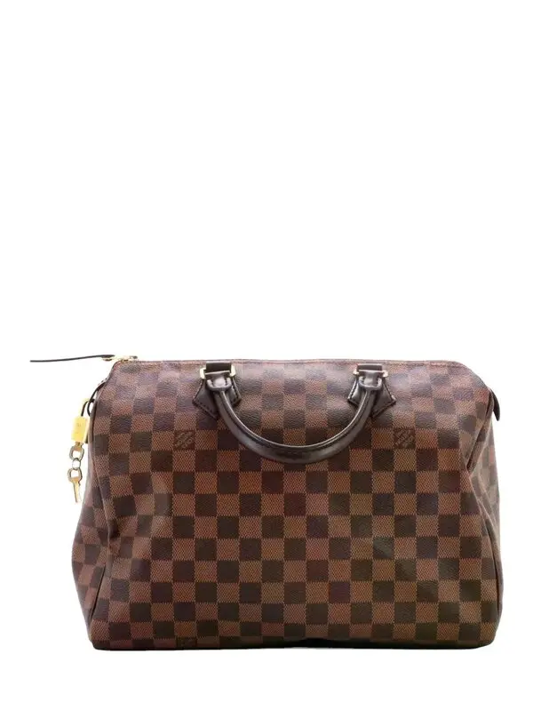 LOUIS VUITTON Speedy Handbag Damier 30 Satchel - Brown