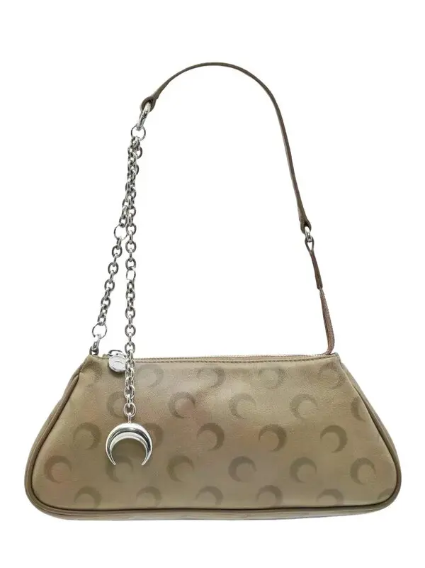 MARINE SERRE Faded Leather Moon Bag - Neutrals