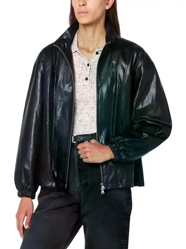 DUNST Faux-leather Bomber Jacket - Black