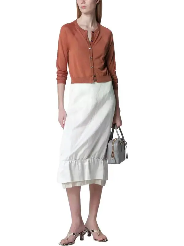ROBERTO COLLINA Cropped Cardigan - Brown