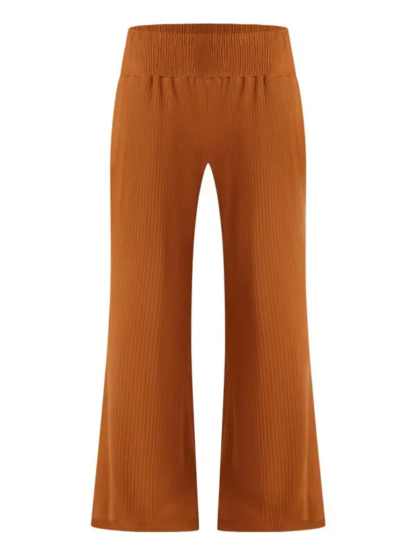 KNOWN SUPPLY Wide Leg Ribbed Pants - Orange