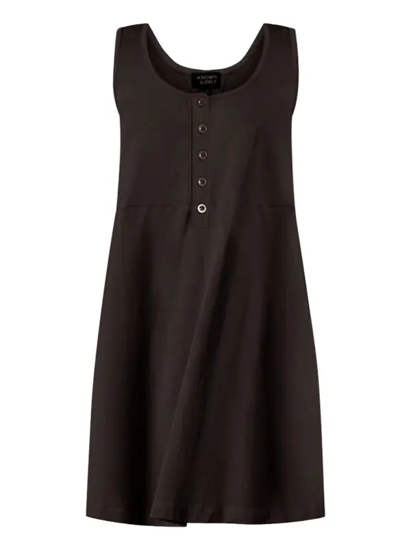 KNOWN SUPPLY Leon Button-up Organic Cotton Dress - Black