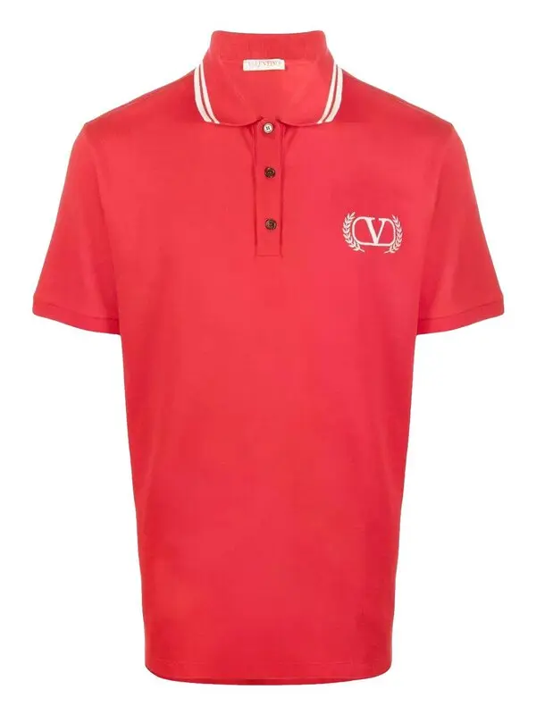 Valentino Garavani Embroidered Vlogo Polo Shirt - Red
