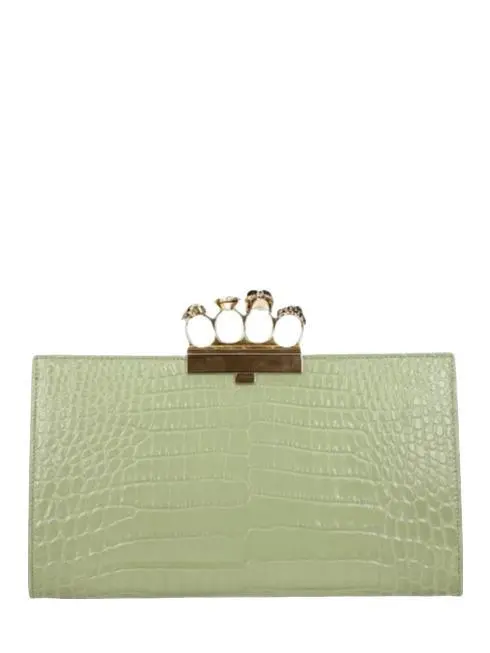 Alexander McQueen Four Ring Clutch - Lightgreen