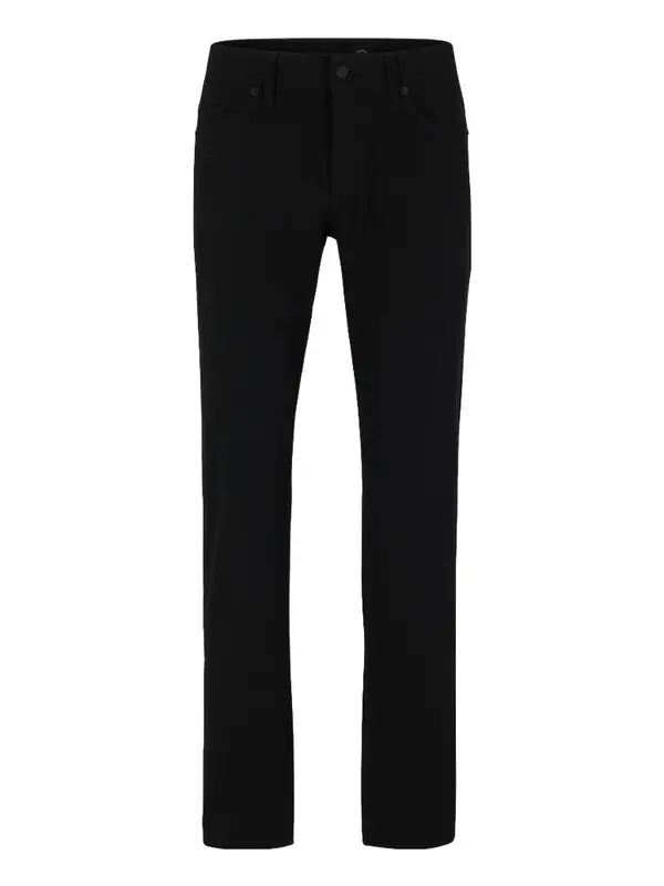 Hugo Boss Mid-rise Tapered-leg Trousers - Black