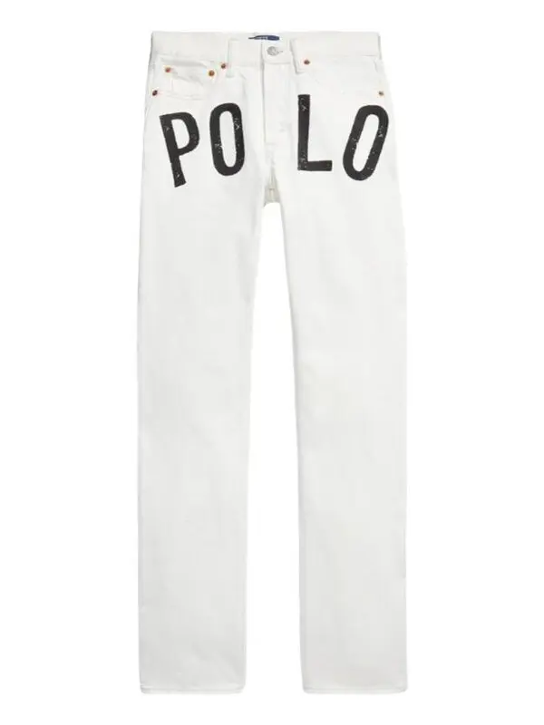 Ralph Lauren Straight Leg Printed Trousers - White