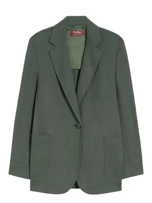 Max Mara Long-sleeved Collared Blazer - Khaki