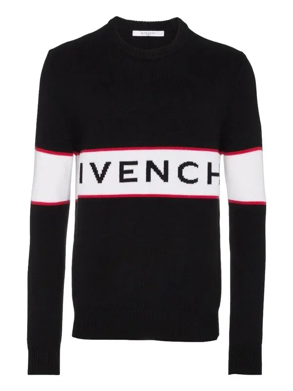 Givenchy Logo Intarsia Knitted Jumper - Black