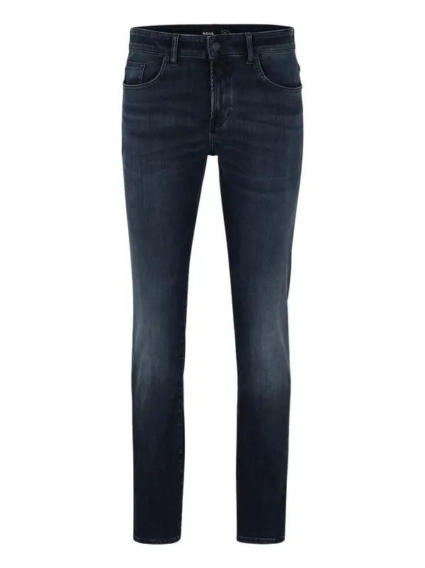 Hugo Boss Logo Patch Cotton Jeans - Black