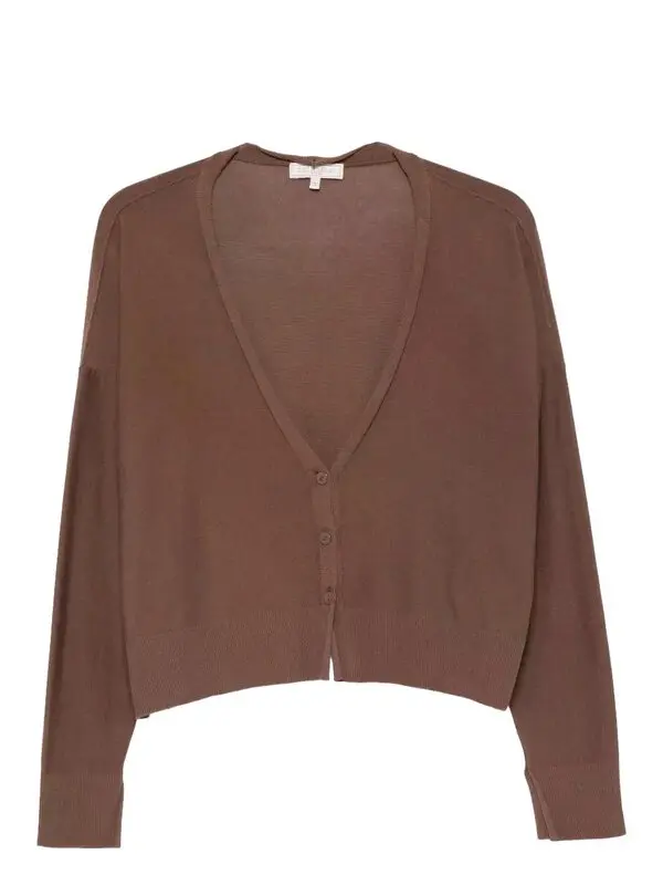 Antonelli Firenze V-neck Cropped Cardigan - Neutrals