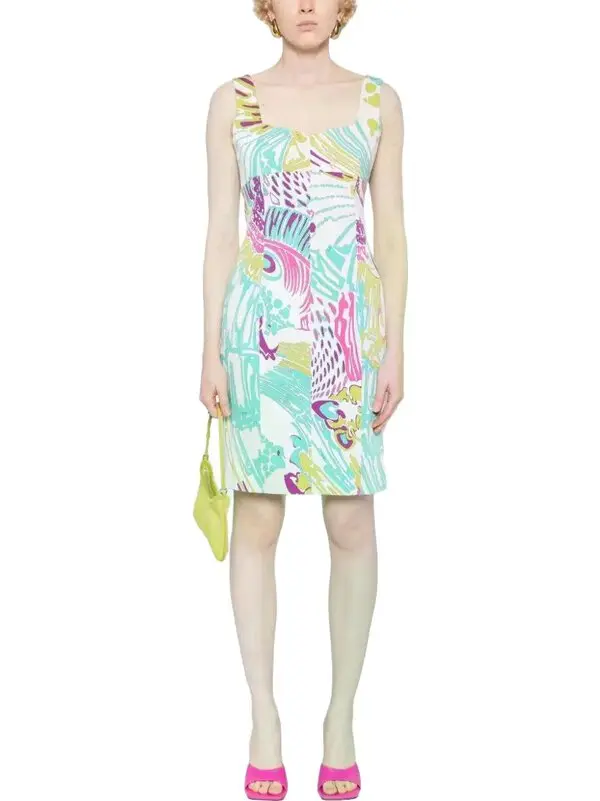 Emilio Pucci Printed V-neck Mini Dress - White