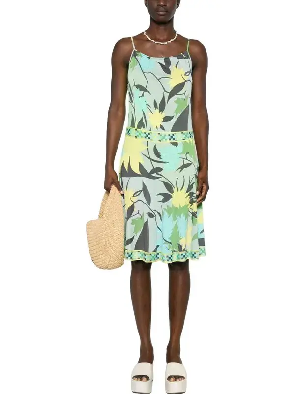 Emilio Pucci Fitted Floral-print Dress - Green