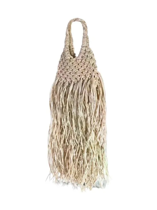HIBOURAMA Vannifique Crystal-embellished Fringed Shoulder Bag - Neutrals