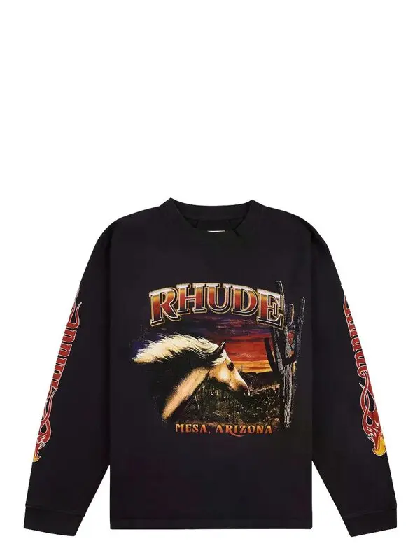 Rhude Mesa Stallion Graphic Print Sweater - Black