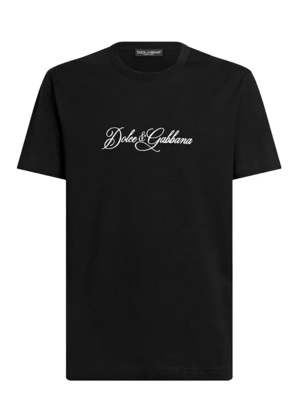 Dolce & Gabbana Dolce Gabbana Logo Embroidered Short-sleeved T-shirt - Black